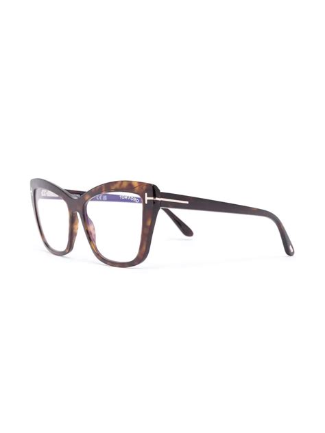 Tom Ford Eyewear Cat Eye Glasses Brown Farfetch Ao