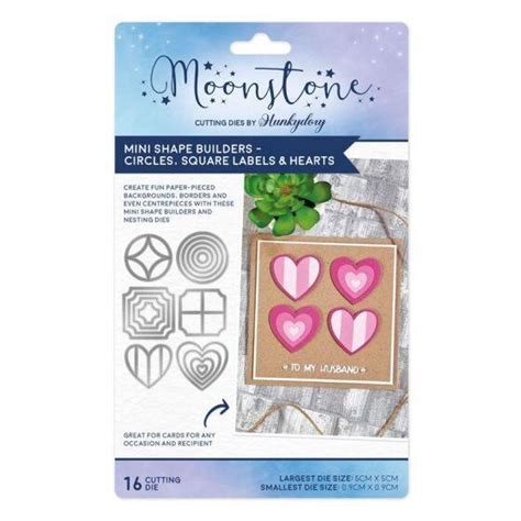 Moonstone Dies Mini Shape Builders Circles Square Labels And Hearts