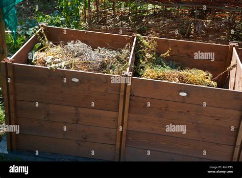 Compost Heap And Containers At The Centre For Alternative Technology In