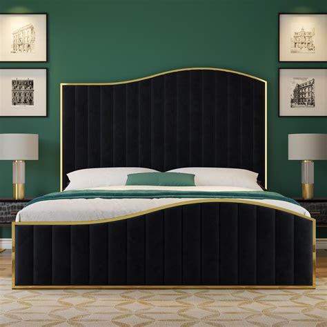 Fstar Luxury Queen Size Bed Frame With 59 Upholstered Tall