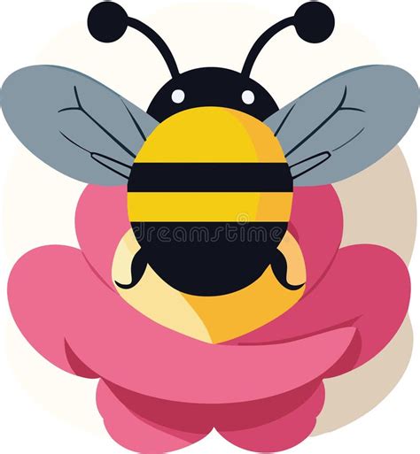 Bumble Bee And A Pink Flower Icon Stock Vector Illustration Of Icon Sketch 293351673