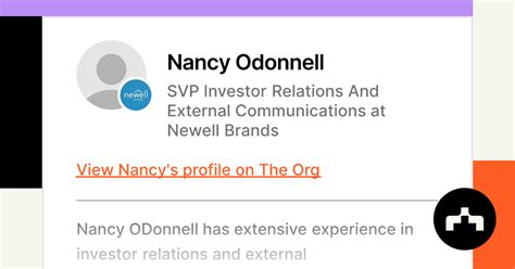 Nancy Odonnell Svp Investor Relations And External Communications At Newell Brands The Org