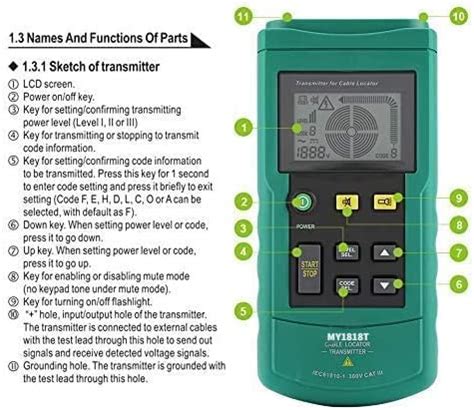 Digital Leitungssuchgerät MY6818T 12V-400V AC / DC Untertagedraht ...