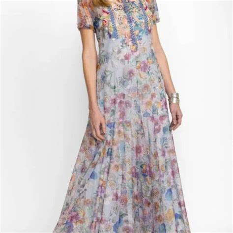 Johnny Was Dresses Johnny Was Flora Dancer Embroidered Mesh Maxi