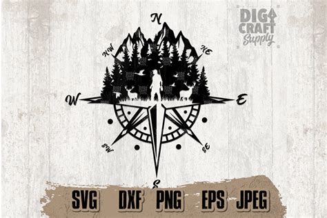 Outdoor Hunter And Compass Digital Design Graphic By Cconceptlab Digitals