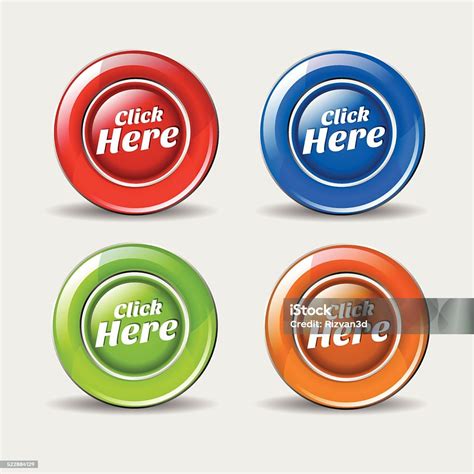 Click Here Colorful Vector Icon Design Stock Illustration Download