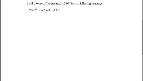 solved build a context free grammar cfg for the following