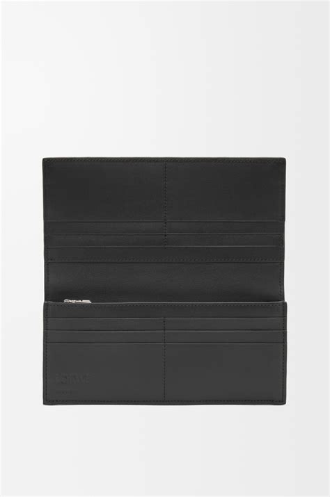 Cartera Horizontal Larga En Suave Piel De Ternera Graneada Negro Loewe