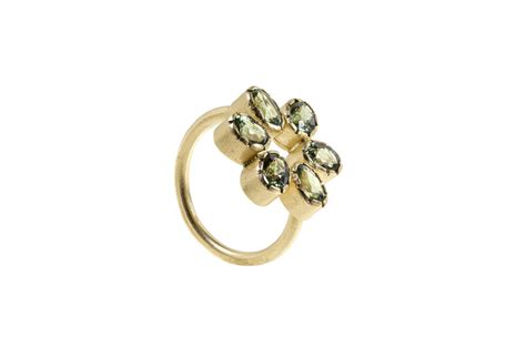 Rings Adele Ring Green Sapphire Yellow Gold