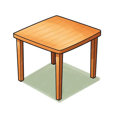 Premium Photo A Cartoon Table With A Wooden Top And Legs