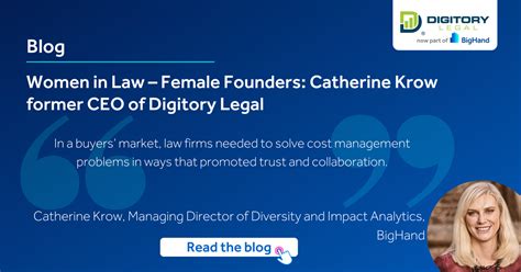 Women In Law Female Founders Catherine Krow Former Ceo Of Digitory Legal