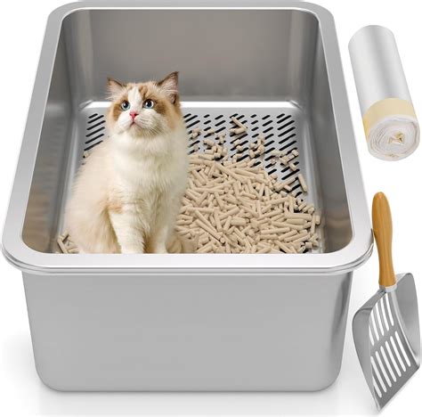 Incomplete Stainless Steel Sifting Litter Boxsifting Cat Litter Box