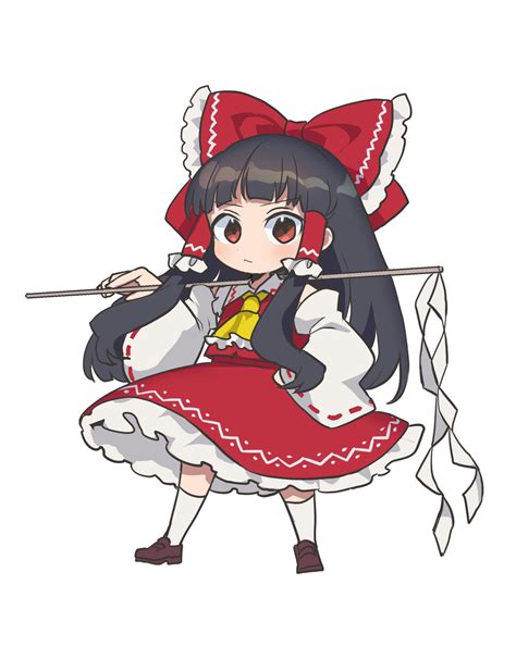 Semimaru User Zzuy5884 Hakurei Reimu Touhou Highres 1girl Ascot Black Hair Blunt Bangs