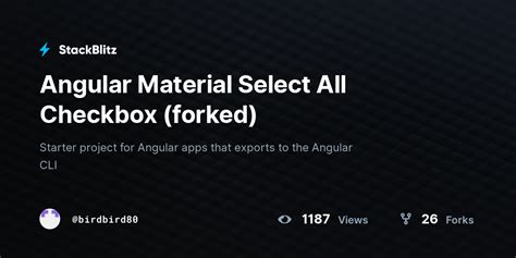 Angular Material Select All Checkbox Forked Stackblitz