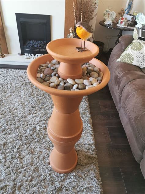 Terracotta Bird Bath With Seed Dish Home Vegetable Garden Diy Garden
