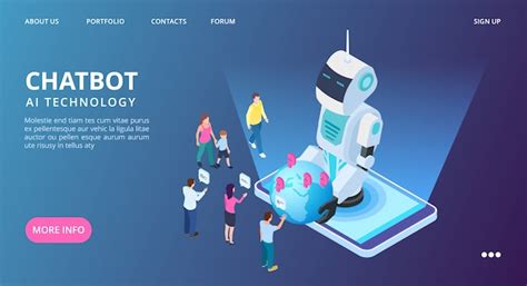 premium vector chatbot landing page