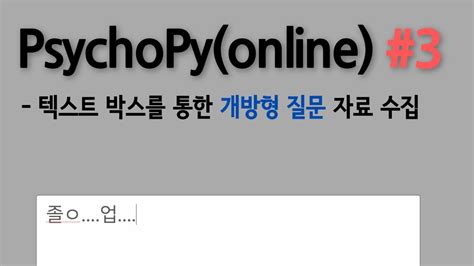 Psychopyonline3 Textbox 사용법 Youtube