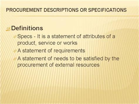 Dps 304 Procurement Management Public Procurement Definitions And