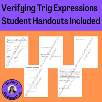 Verifying Trigonometric Identities Guided Notes By Brainiac Mathematics