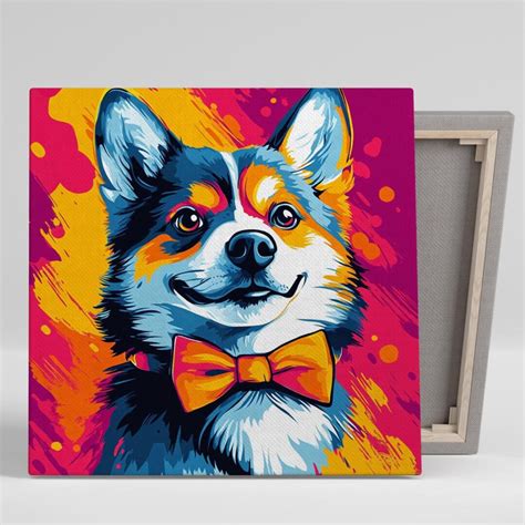 Corgi Pop Art Art Canvas Or Poster Whimsical Contemporary Decor