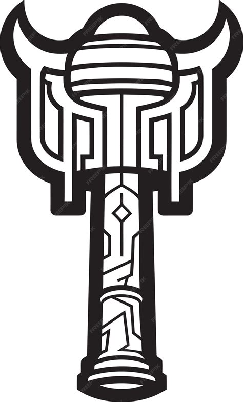 Símbolo Da Força Vectorizado Mjolnir Vetor Premium Gerado Com Ia