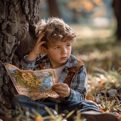 Free Boy Reading Map Image Download At Stockcake