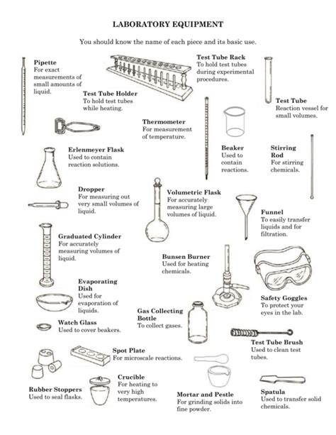 Laboratory Equipment Guide Names And Uses