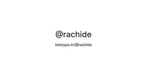 Rachide — Teletype