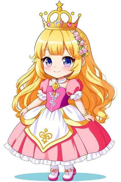 Chibi Princess With A Crown Premium Ai Generated Image