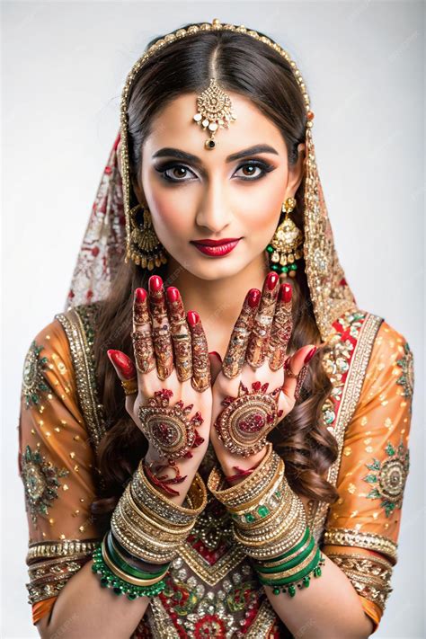 Premium Photo A Girl With Creative Mehndi Designs