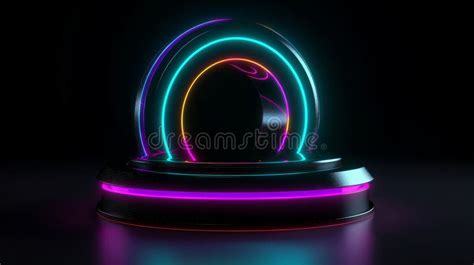 A Neon Object Glowing Brightly Against A Dark Background Generative Ai