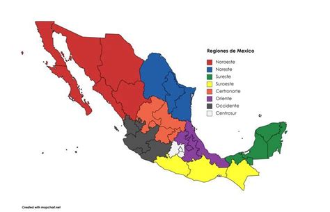 Carte Des Régions Du Mexique