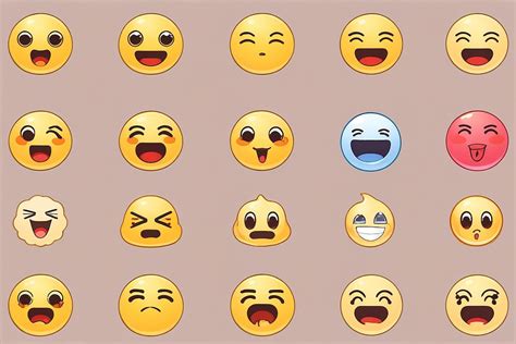 Emoji Emoticons Symbols Icons Color Set Premium Ai Generated Image