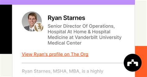 Ryan Starnes Senior Director Of Operations Hospital At Home And Hospital Medicine At Vanderbilt