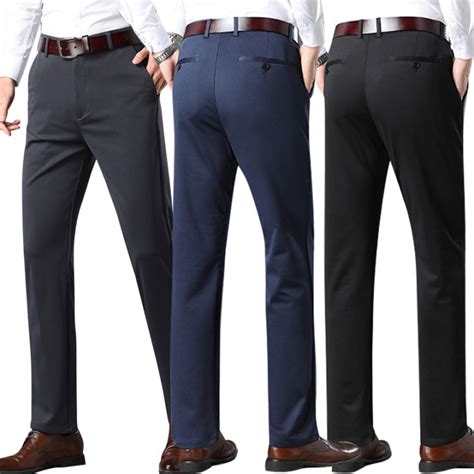 Office Pants Men Casual Pants Seluar Formal Stretch Fabrics Anti Wrinkle Lazada