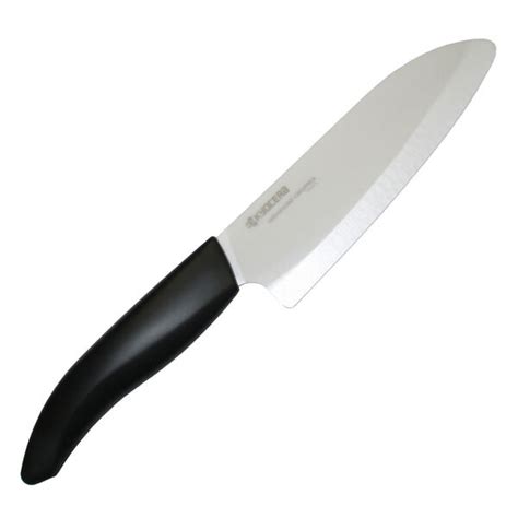 Faca De Cerâmica Preta Santoku Lâmina Branca 5 5 Fk 140whor Kyocera Leroy Merlin