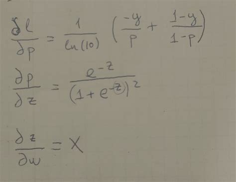 gradient descent for logistic regression same partial derivative why