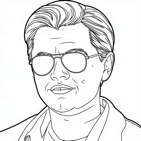 Leonardo Dicaprio With Sunglasses Coloring Page Download Print Or
