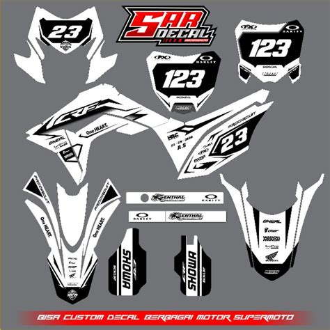 Merah Putih Crf 150l Full Body Decal Supermoto Moto Cross Decal