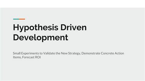 Hypothesis Driven Development Pdf