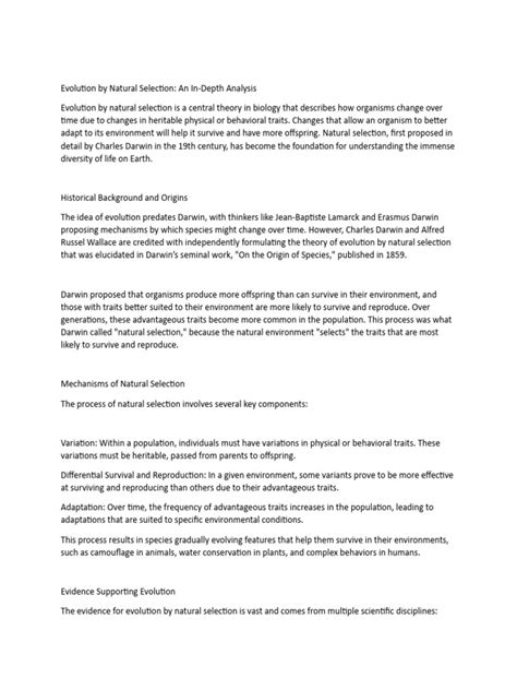 Evolution By Natural Selection Pdf Natural Selection Evolution