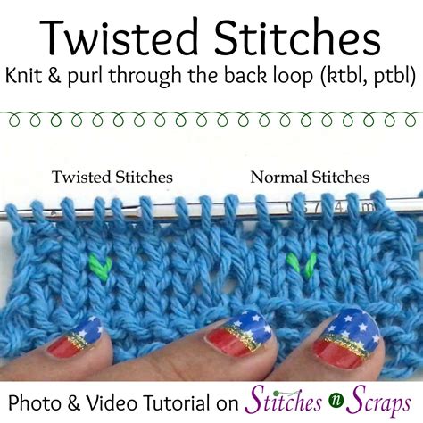 Twisted Knit Stitches In Loop Yarn Stitches N Scraps