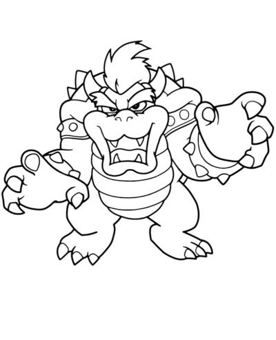 King Bowser Koopa Coloring Page