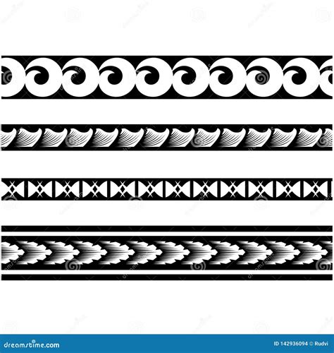 Polynesian Border Tattoo Design Pattern Aboriginal Samoan Black And