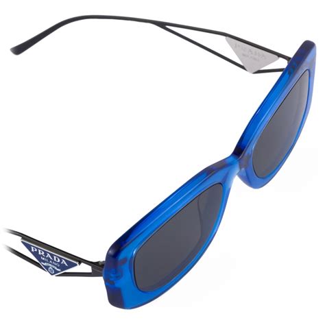 Prada Prada Symbole Rectangular Sunglasses Crystal Electric Blue