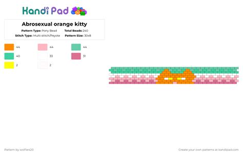 Abrosexual Orange Kitty Pony Bead Pattern Kandi Pad Kandi Patterns