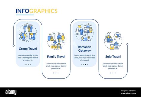 Travel Types Blue Rectangle Infographic Template Stock Vector Image