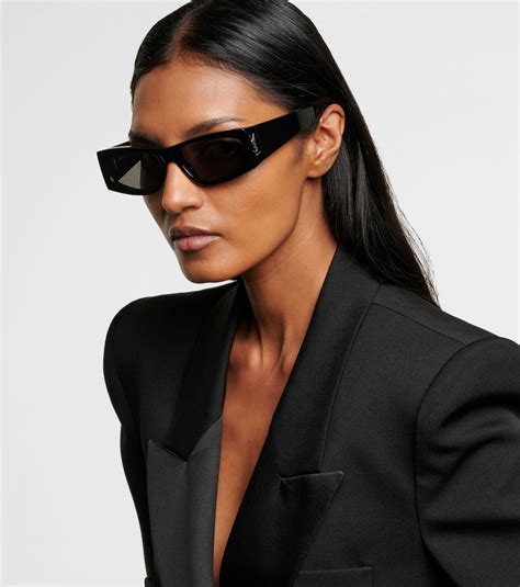 Monogram Rectangular Sunglasses In Black Saint Laurent Mytheresa