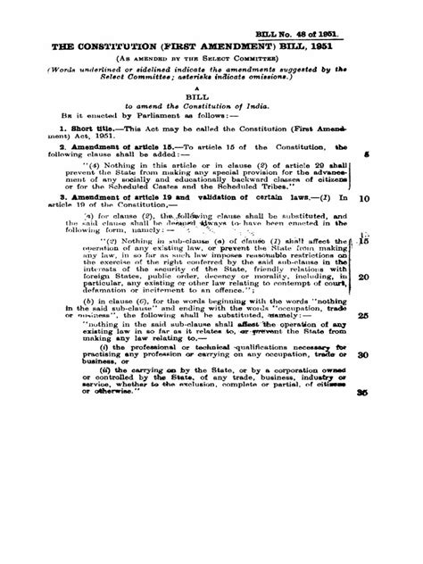 Constitution 1st Amendment Bill Pdf Government Legal Documents
