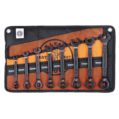 8 Piece Klein Tools Set Ratchet Wrench Metric